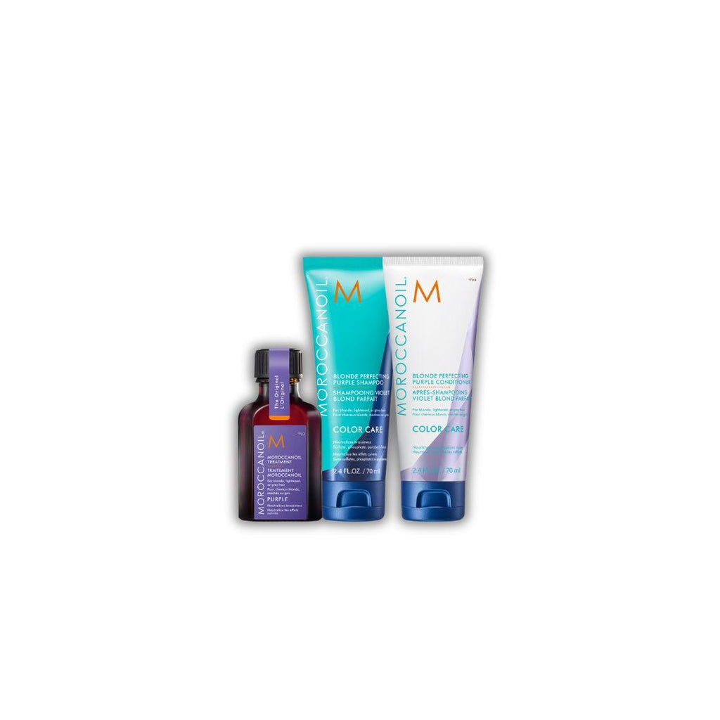 Moroccanoil Purple Trio Kit מרוקן אויל מארז התנסות לשיער בלונדיני – GLAM42